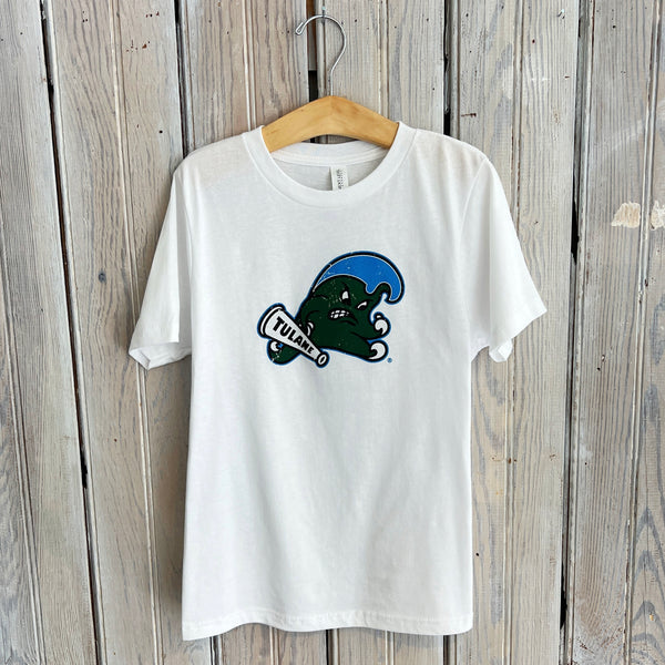 JT x Tulane Angry Wave Kids Tee-white – jeantherapy