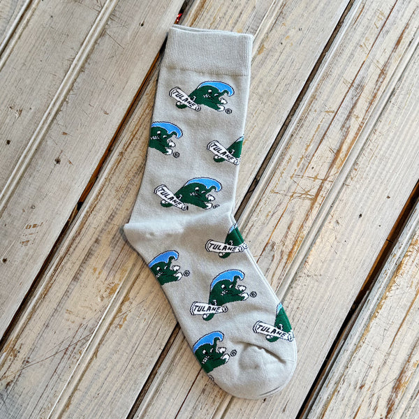 JT x Tulane Angry Wave Sock-grey – jeantherapy