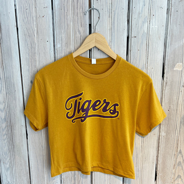 JT x LSU Tigers Script Crop-antique gold – jeantherapy