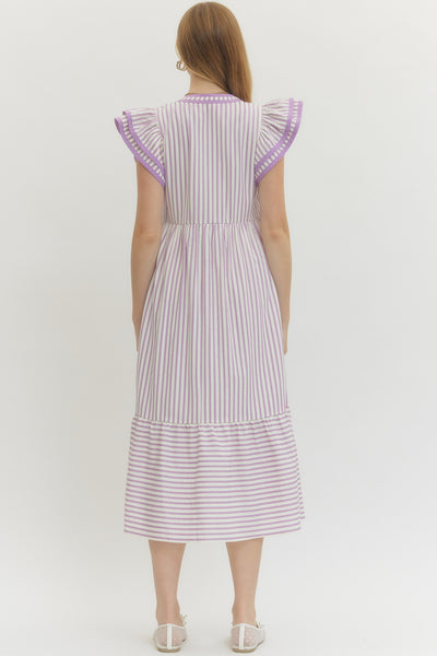 Entro Seersucker Stripe Maxi Dress-lavender – jeantherapy