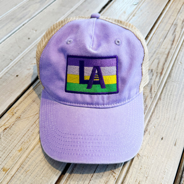 Mardi Gras Stripe LA Trucker Hat-lavender – jeantherapy