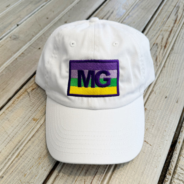 Mardi Gras Stripe MG Hat-white – jeantherapy