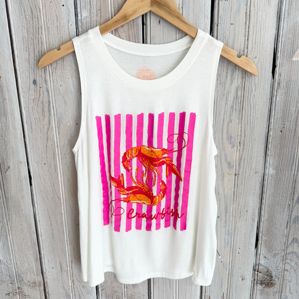 Crawfish Stripes Tank-white – jeantherapy
